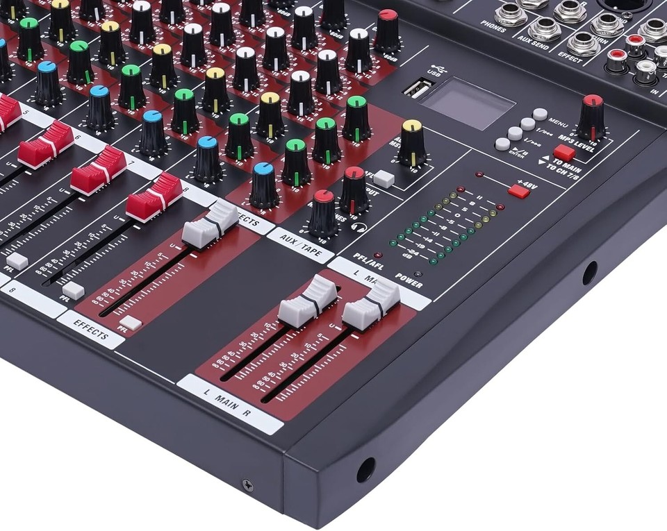 8 Channel Professional Audio Mixer Sound Board Console Desk System ...