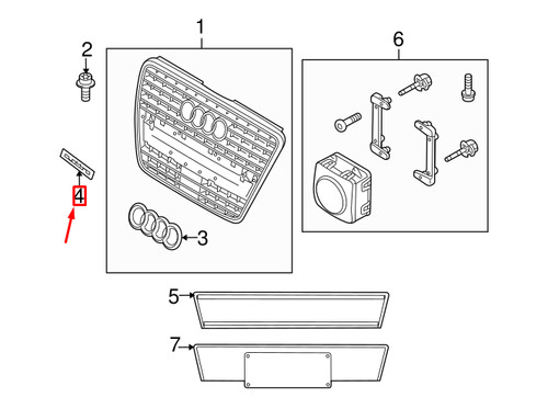 NEW AUDI Q7 4L 'QUATTRO' GRILLE EMBLEM 4L08537362ZZ | eBay