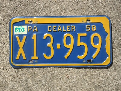 1960 Pennsylvania Dealer License Plate PA Penna Ford Chevy Chevrolet ...