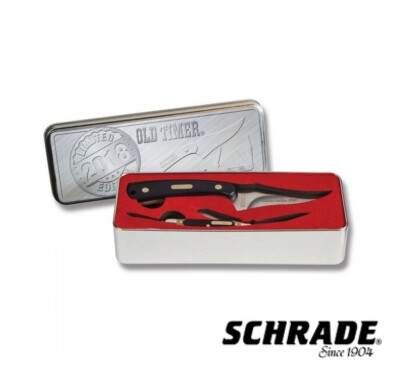 Schrade Pocket knife Stockman Old Timer Sharpfinger in display Gift tin ...