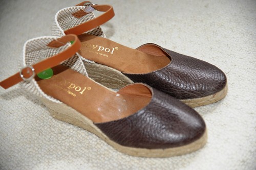 New Maypol Spain Premium Womens Dark Brown Sandals Wedges Espadrilles ...