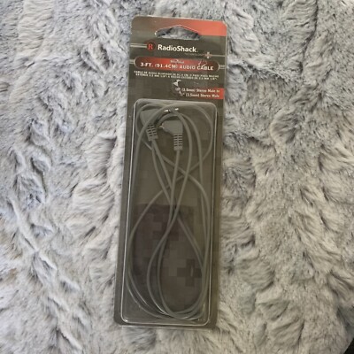 *NEW* RADIO SHACK SHIELDED 3FT AUDIO CABLE 1/8(3.5MM) STEREO MALE-42 ...