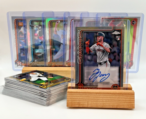 🔥 RC Auto Baseball Card Lot - 2025 Topps Chrome + Refractors + Rookies ...