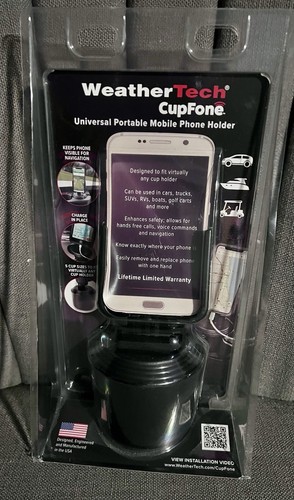 CupFone WeatherTech Universal Adjustable Cup Phone Holder Car Mount ...