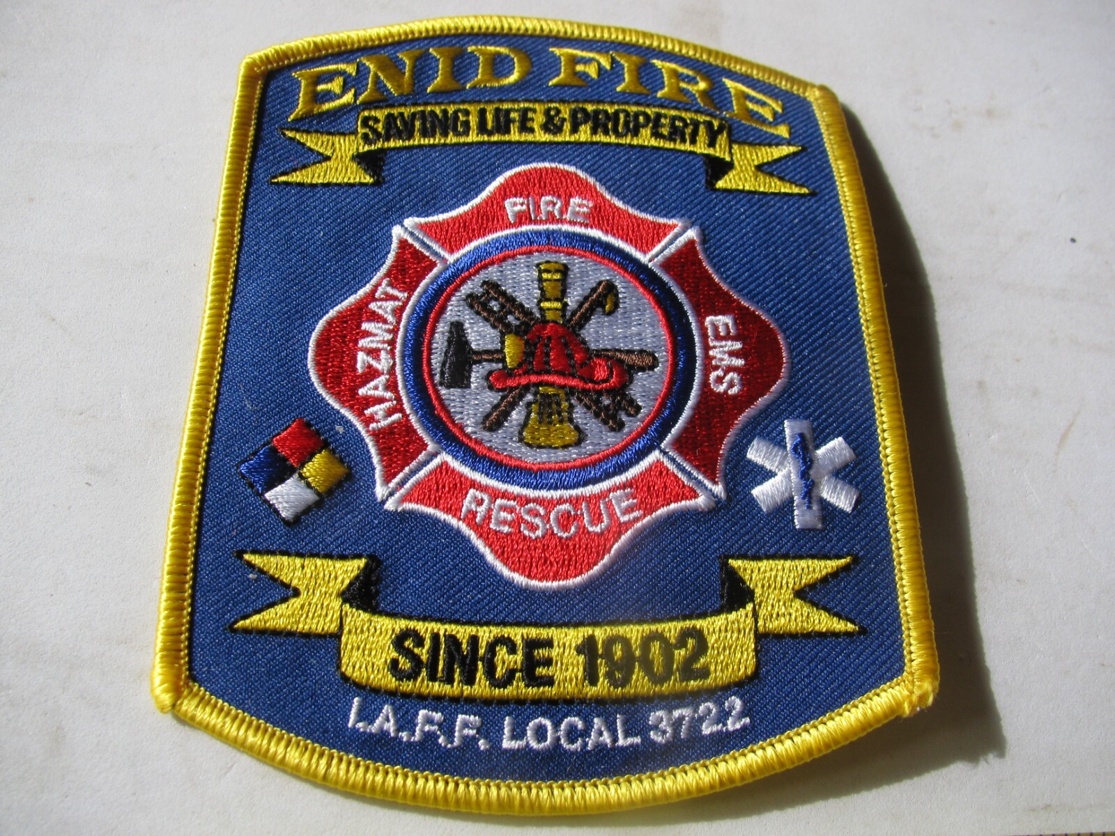 OKLAHOMA OK - Enid Fire Rescue Dept Patch Iron On 3.75" Rare Free ...