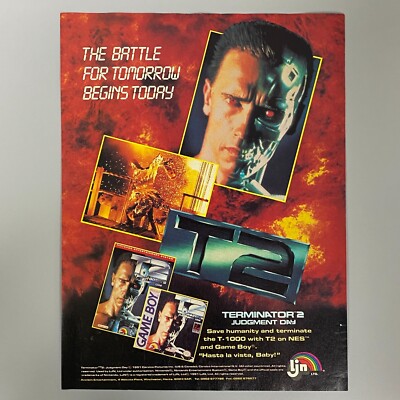 T2 TERMINATOR 2 JUDGMENT DAY NINTENDO NES GAME BOY 1992 VINTAGE RETRO ...