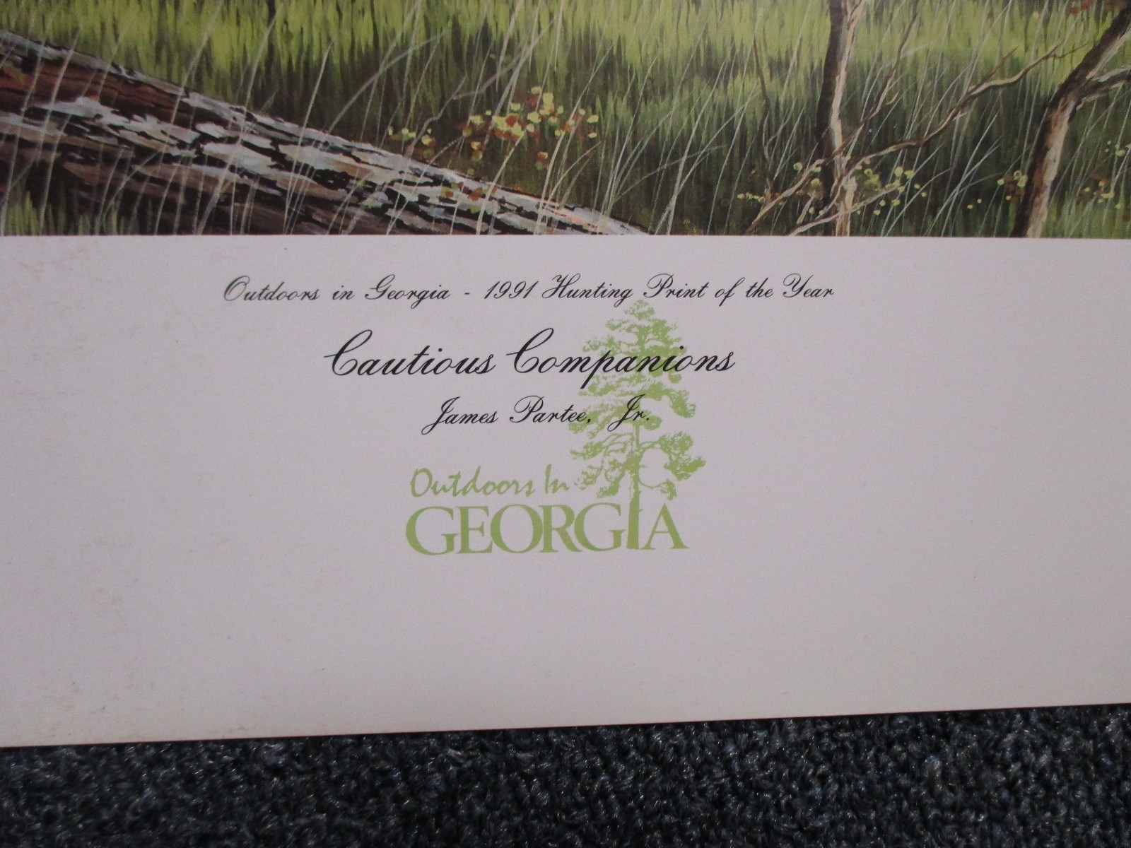 JAMES PARTEE JR Signed No. 2428 Limited Edition 1991 20 x 26 Wildlife ...