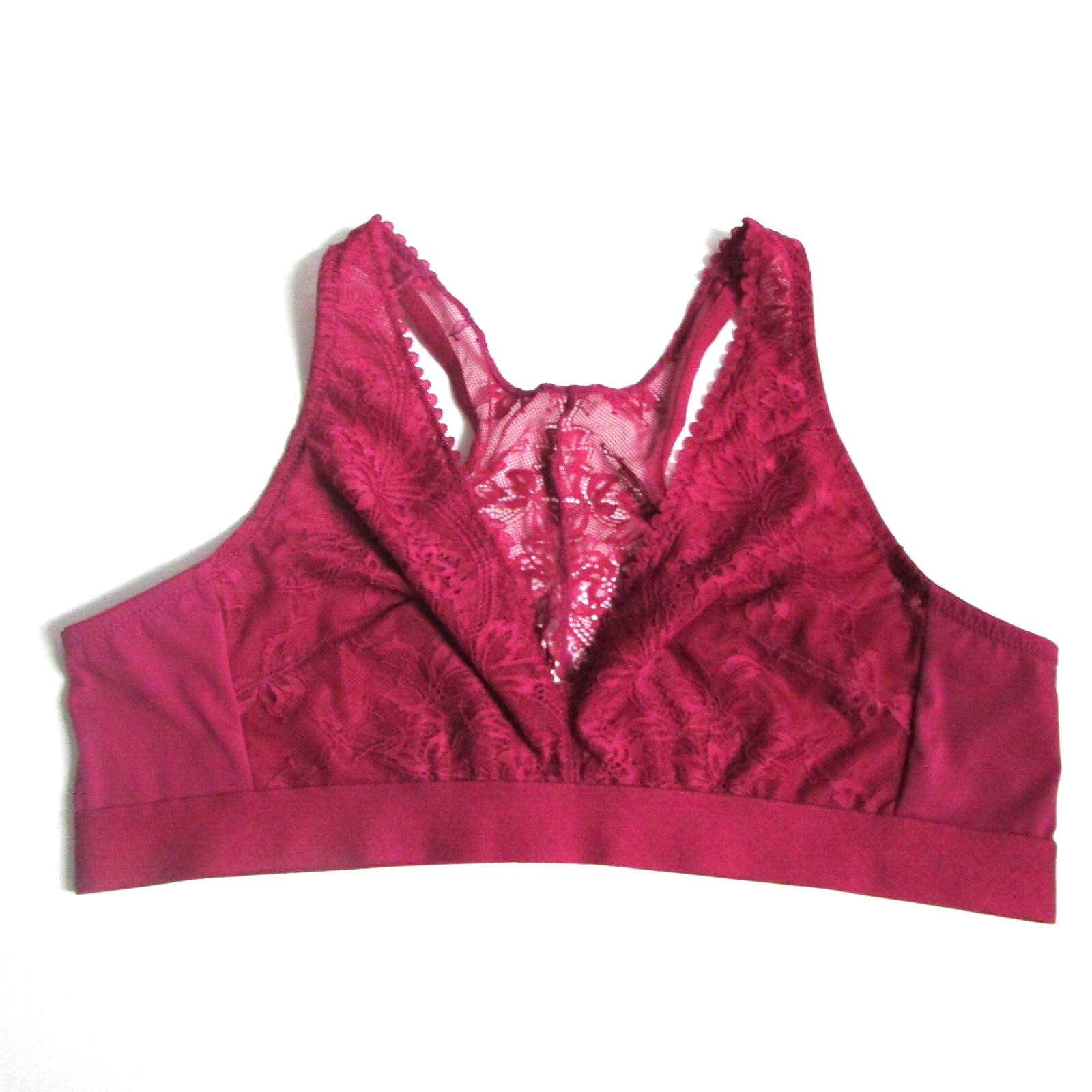 Bali Woman Bra Large Rose Burgundy Lace No Padding Wi… - Gem