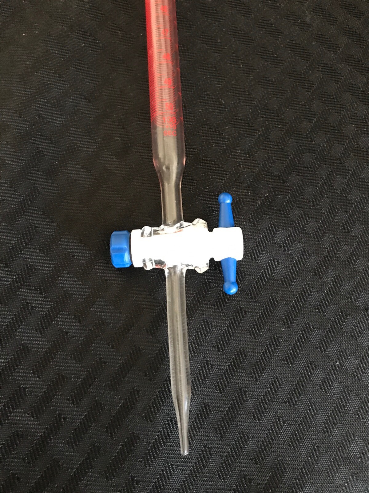 CORNING PYREX TD 50mL Glass Buret Class A Graduated 2mm PTFE Stopcock ...