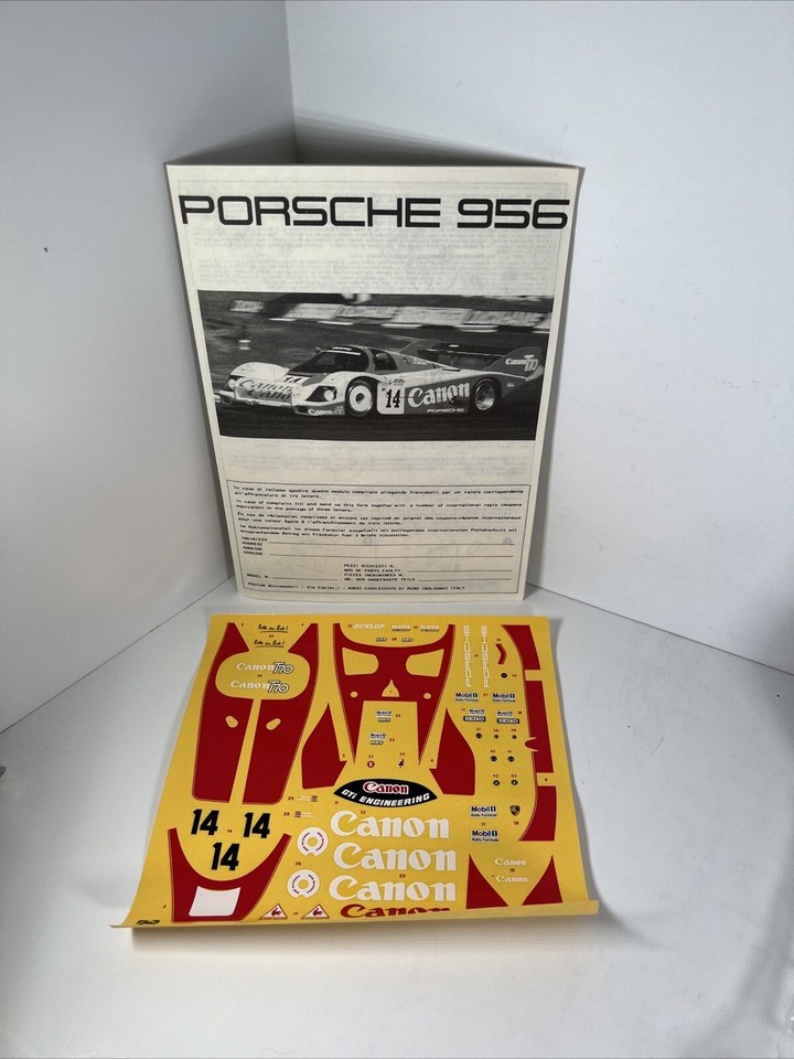 Protar Porsche 956 Canon race car model kits in 1/24 scale Open Box ...