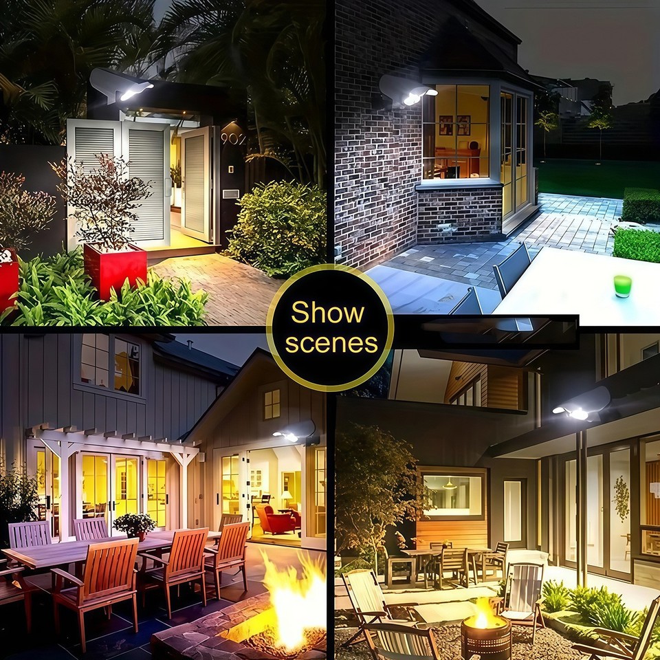 2/4x Solar Motion Sensor Lights Outdoor Wireless 77LED Flood Security ...