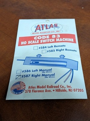 Atlas - HO Scale - #587 - Switch Machine - Manual/NO Wires - NOS | eBay