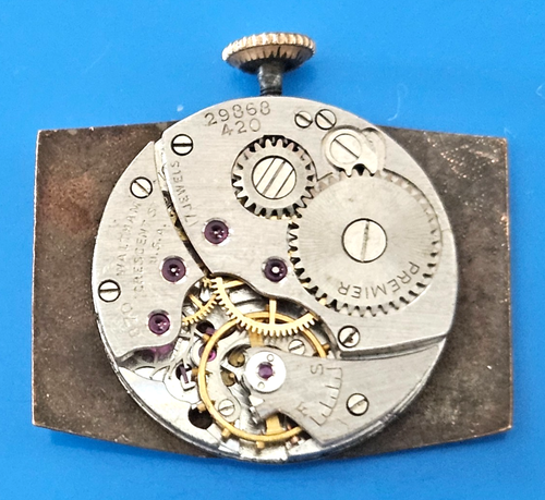 WALTHAM PREMIER 870 17J Watch Movement (BALANCE RUNS WHEN ROTATED ...