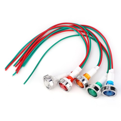 15pcs DC12V 10mm LED Pilot Lamp Power Indicator Light With Wire ...