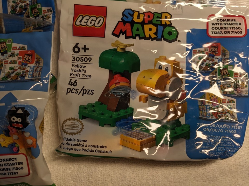 LEGO 30509: SUPER MARIO Yellow Yoshi's Fruit Tree (x5) And 30389 Fuzzy ...