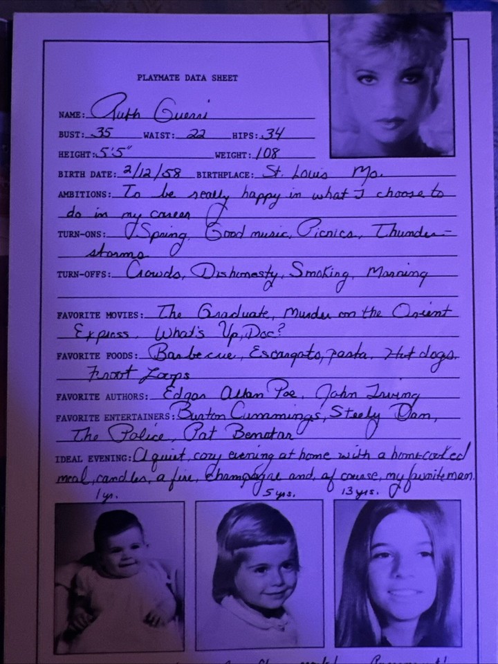 Playboy Playmate Centerfold only + Ruth Guerri Miss July 1983 | eBay