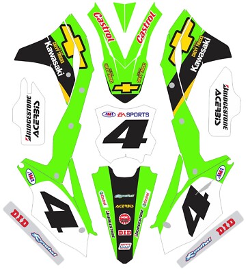 Graphic Kit for 2017-2020 Kawasaki KXF250 KX250f KX 250f Decals Chevy ...
