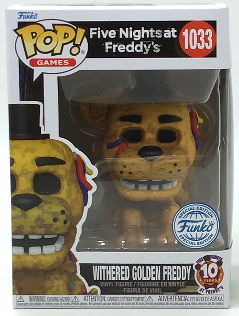 Funko Pop! FNAF Withered Golden Freddy SE #1033 10Th anniversary with ...