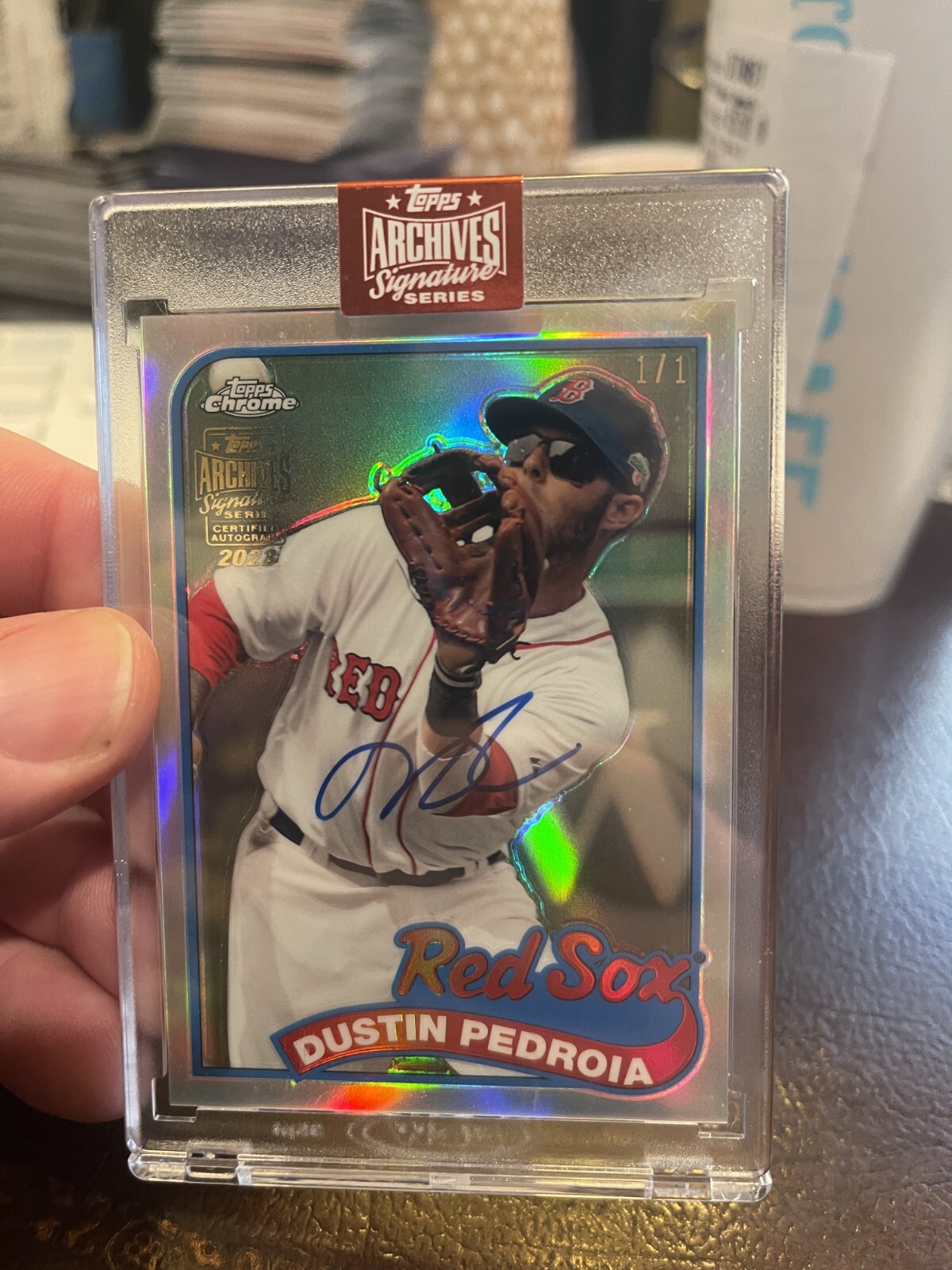 2023 Topps Archives Signature Retired Dustin Pedroia Auto Heritage 1/1 ...