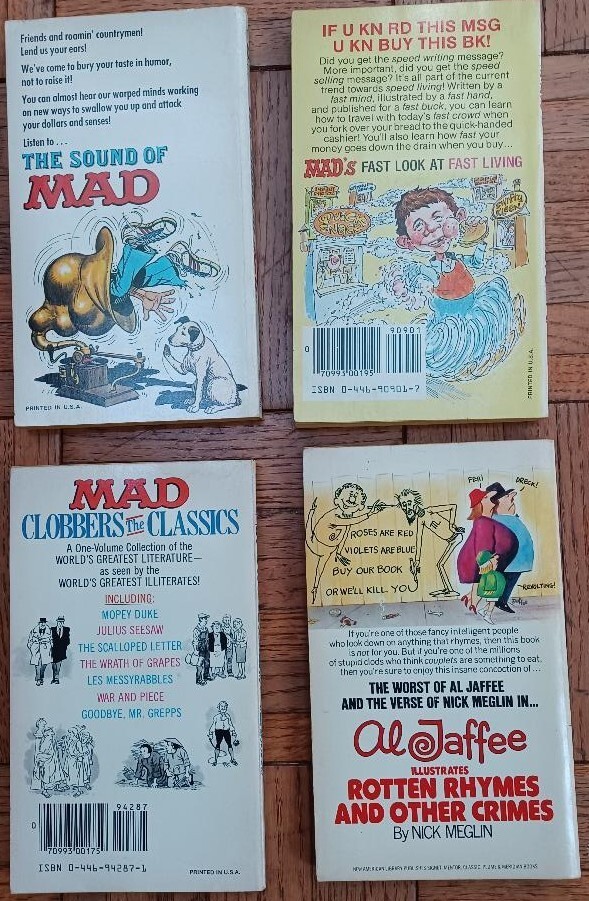 Vintage 1st Printing MAD Magazine Paperback Books -- 4 Total – Good ...