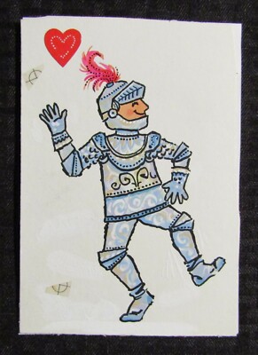 VALENTINES Knight in Shining Armor Dancing w Heart 5x7" Greeting Card ...