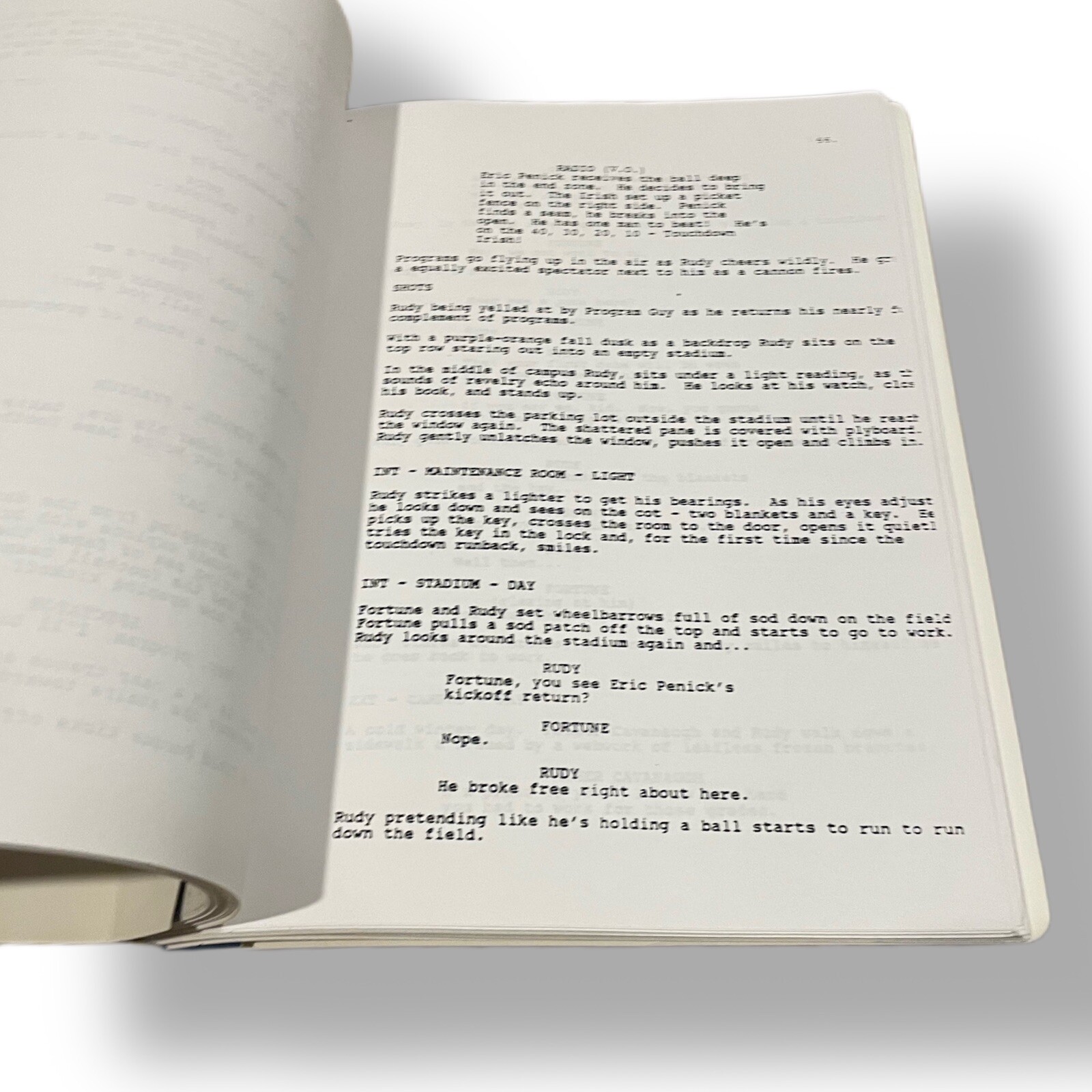 RUDY Original Movie Script Screenplay Movie Prop Sean Astin Notre Dame ...