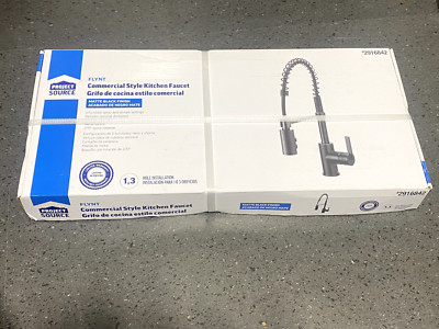 Project Source Flynt Kitchen Faucet Commercial Style Matte Black ...