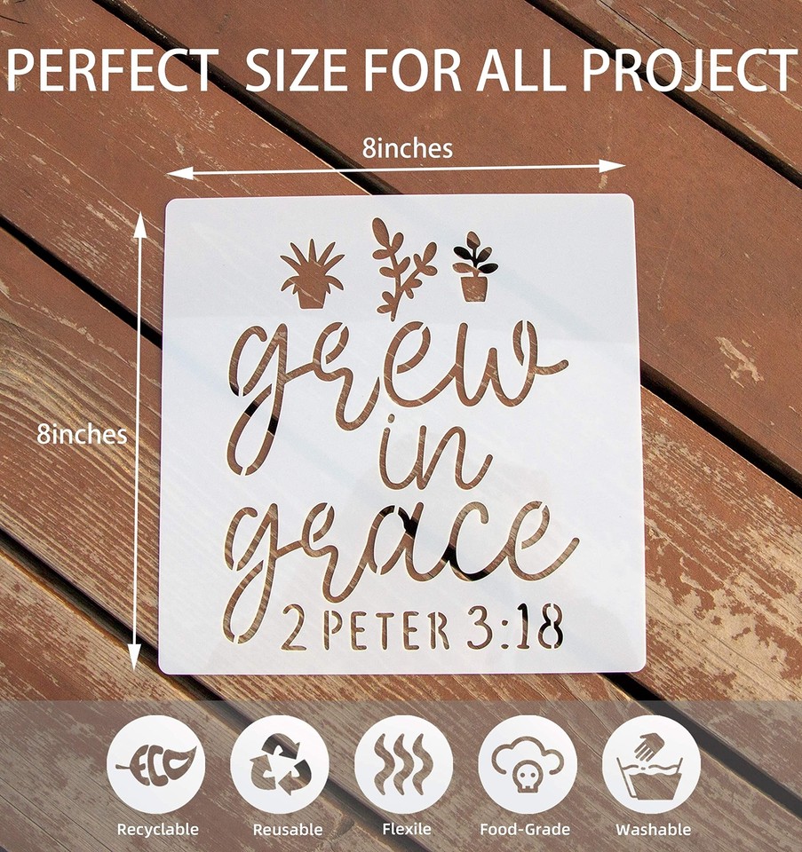 16PCS Christian Faith Stencils with Quotes and Bible Verses ...