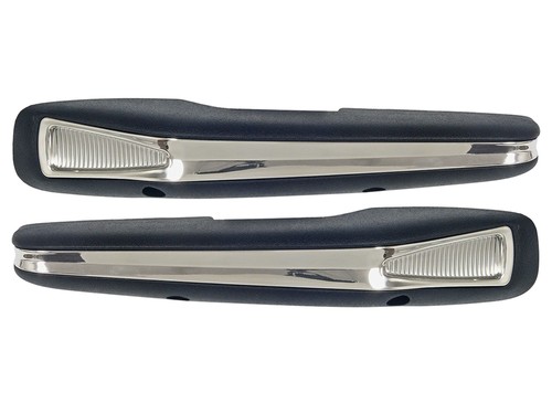 1963-64 Falcon Arm Rest Pads Deluxe Black Ranchero 62 Galaxie 63 Comet ...