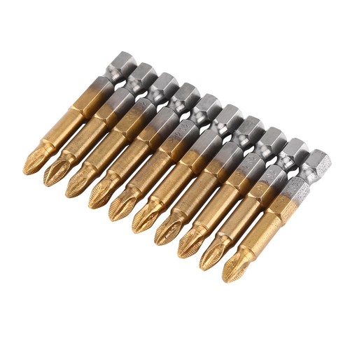 10pcs Bits Set Magnetic PH2 1/4 Inch Hex Shank Cross Head Bits 50mm ...