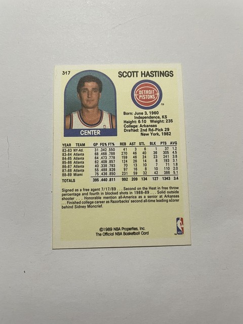 1989-90 NBA Hoops - #317 Scott Hastings for sale online | eBay