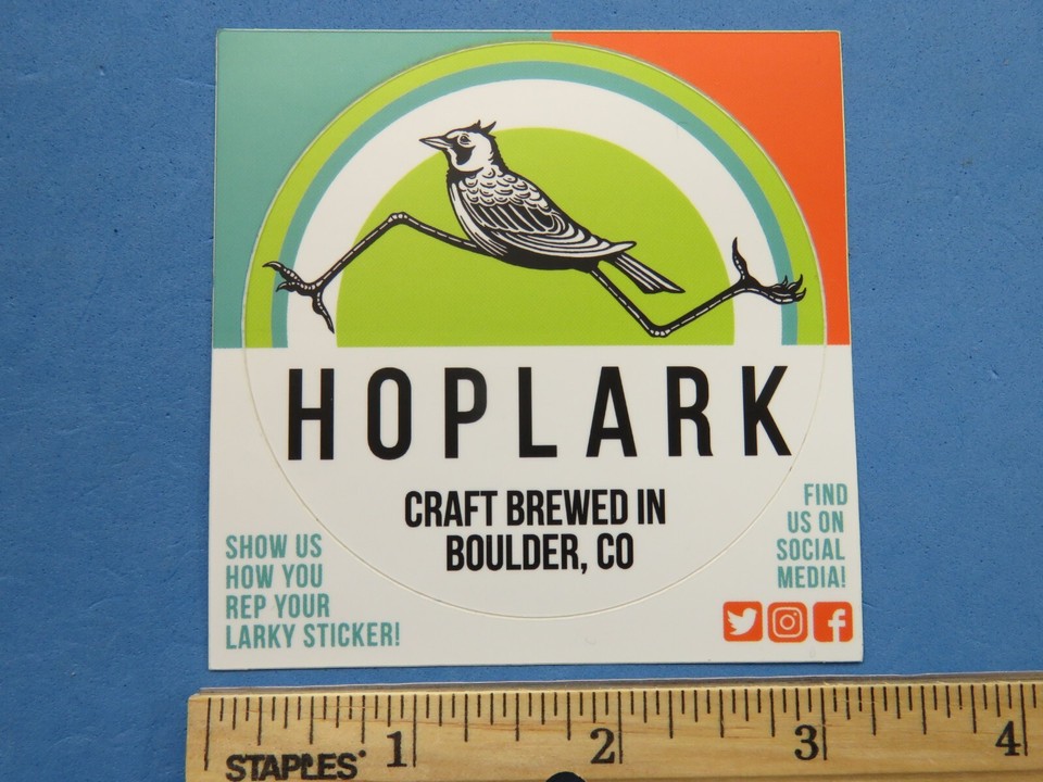 BEER Brewery STICKER ~ HIOPLARK n/a Craft Beers Brewed in Boulder ...