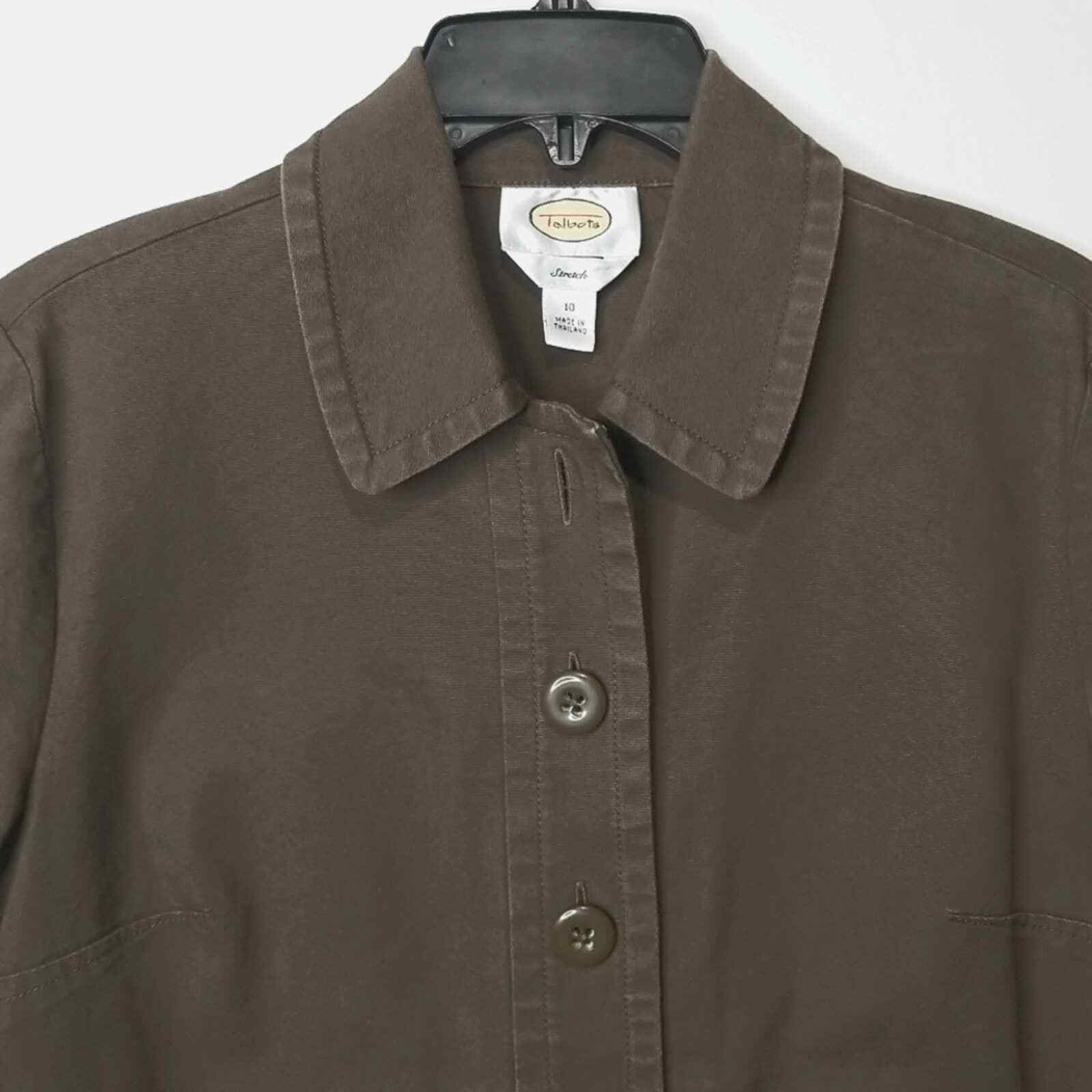 Talbots Classic Field Twill Jacket 10 Fall Brown - Gem