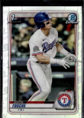 JUSTIN FOSCUE 2020 BOWMAN CHROME REFRACTOR 1st RC ROOKIE **QTY**🔥🔥 ...