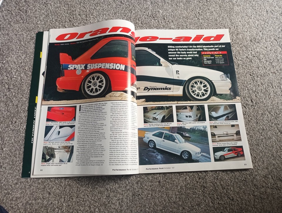 performance ford Magazine October 97 Mustang V8 Mk1 Capri Free Poster ...