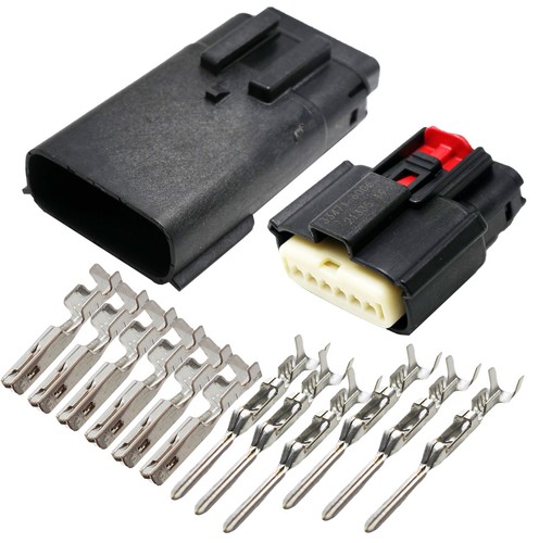 Molex 6 Pin ( Single Row) Wire Connector, Harley BLACK Waterproof MX150 ...