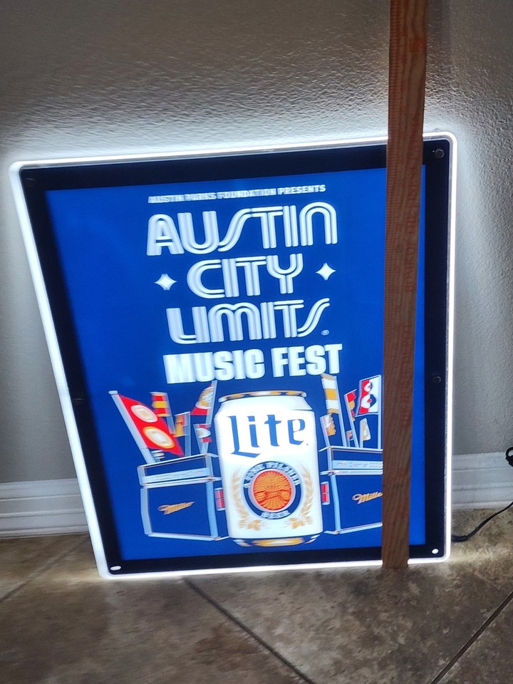 Miller Lite Austin City Limits Acl Led Beer Bar Sign Used Music ...
