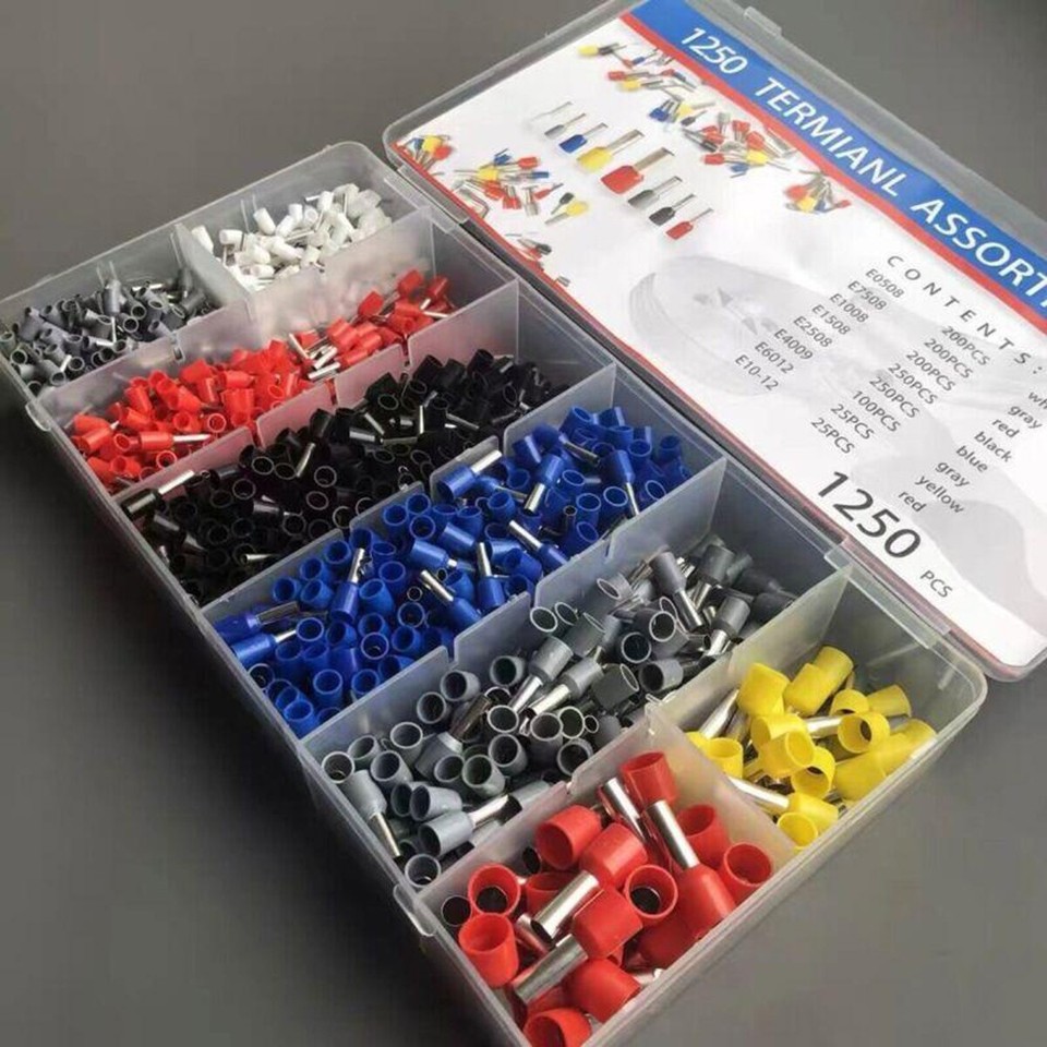 1250Pcs Wire Ferrule Terminals Kit New Crimping Tool Set Crimp Wire ...