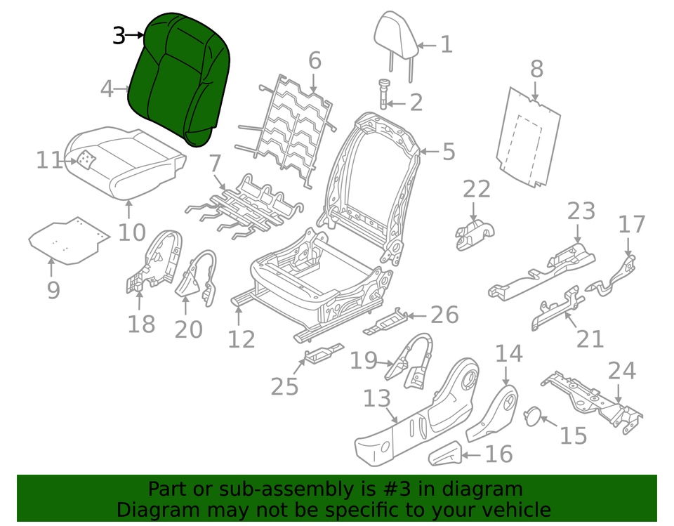 Genuine Nissan Seat Back Cover 87670-6RU5C | eBay