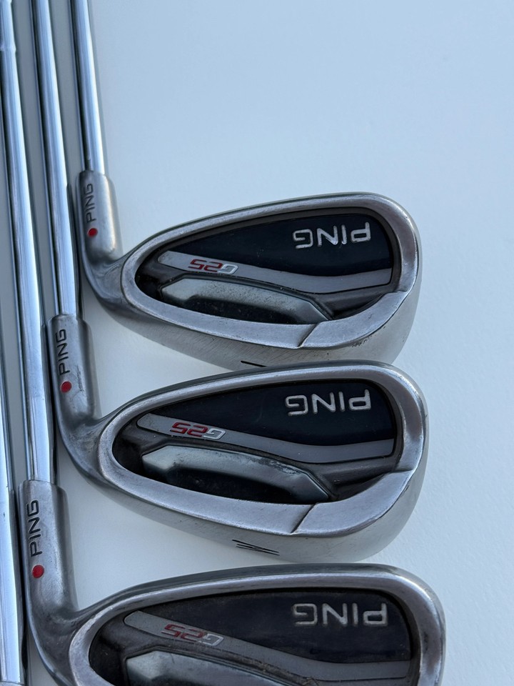Ping G25 Iron Set 5-PW, UW Red Dot w/Ping CFS Regular Flex Steel Shafts ...