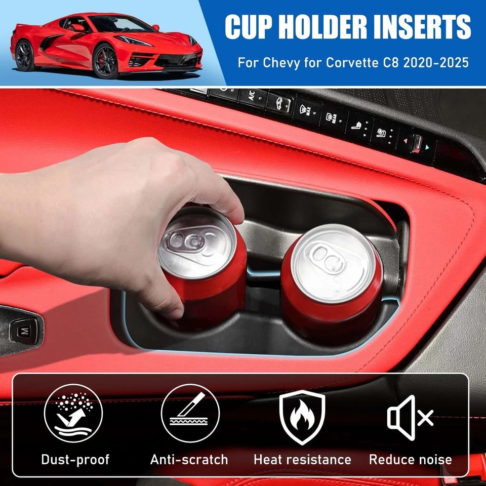 For Chevy & Corvette C8 2020-2025 Center Console Double Cup Holder ...