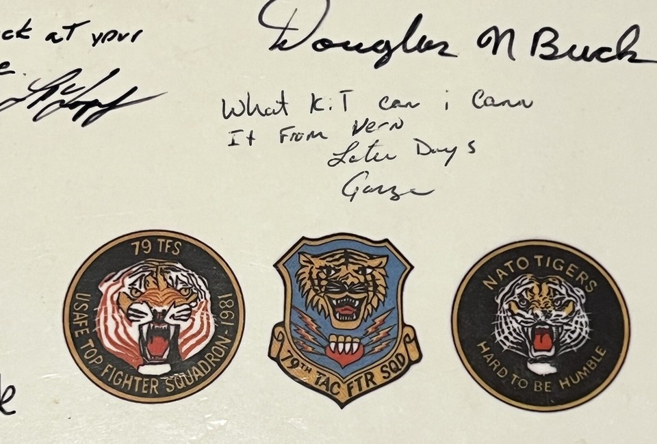 Wall Plaque F-111E 79th TFS 20th TFW Squadron Autographed RAF Heyford ...