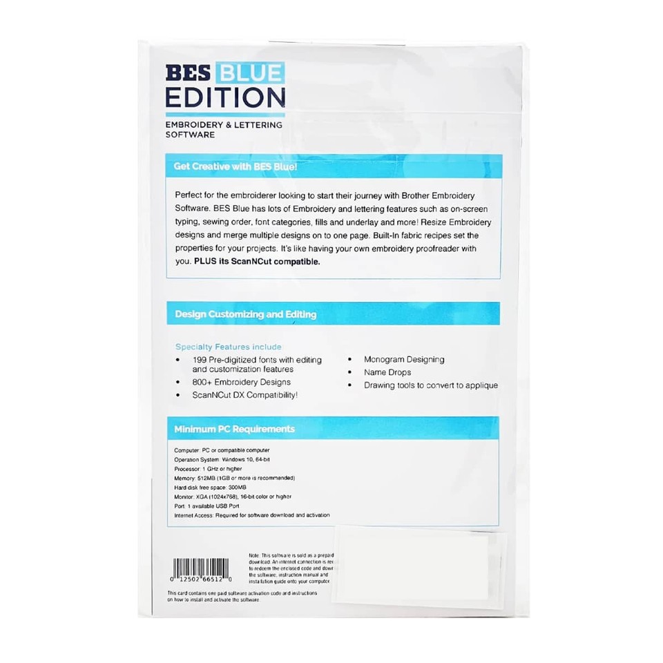BES Blue Edition Embroidey & Lettering Software/Brother Embroidery ...