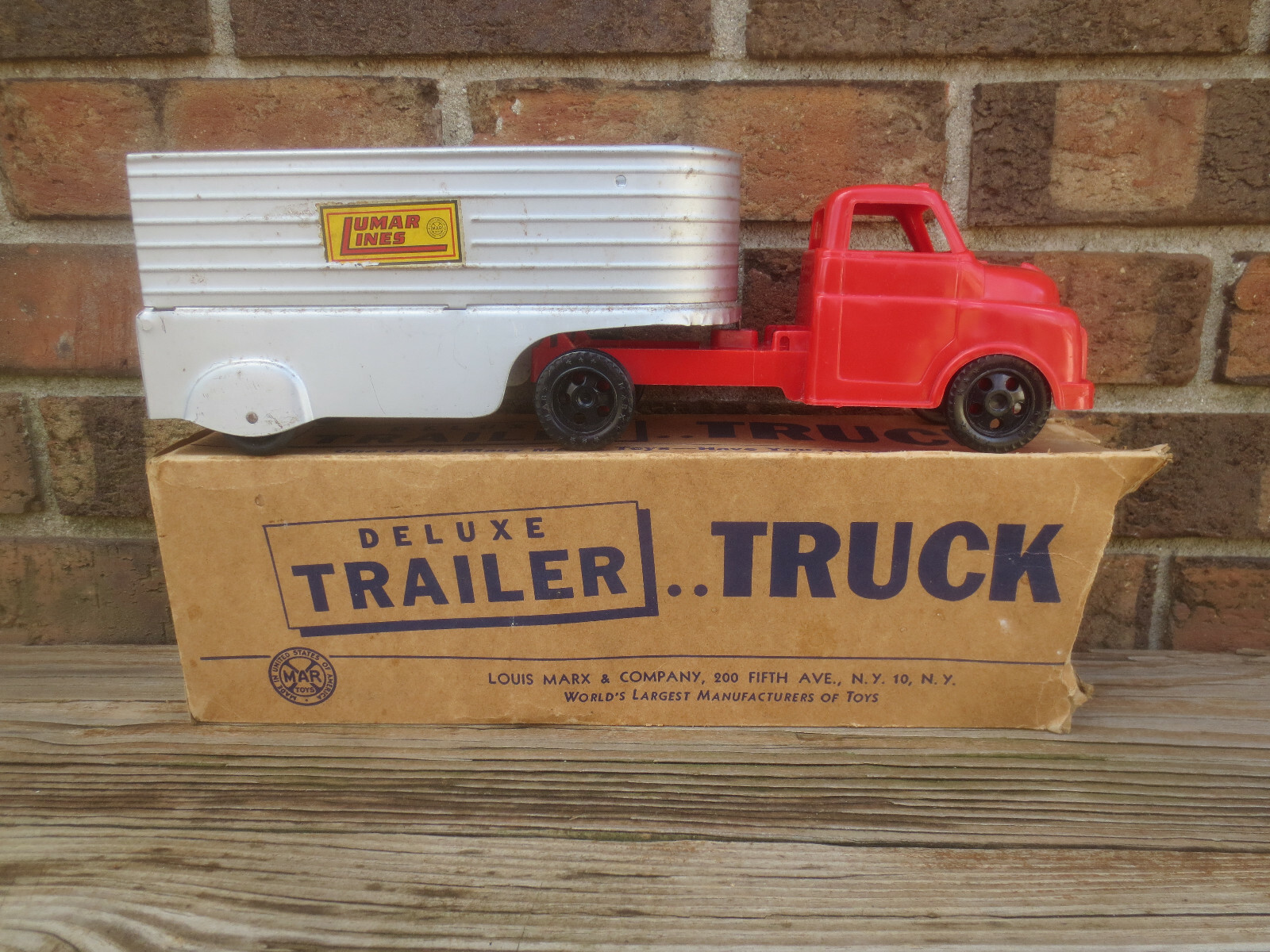 Vintage Marx Lumar Lines Deluxe Open Van Trailer & Truck with Box USA ...