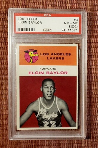 1961 Fleer #3 Elgin Baylor Los Angeles Lakers Rookie Basketball Card ...