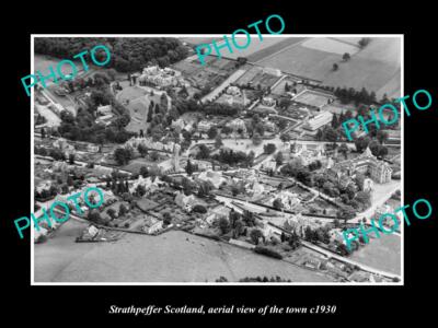 OLD 8x6 HISTORIC PHOTO OF STRATHPEFFER SCOTLAND AERIAL VIEW OF TOWN ...