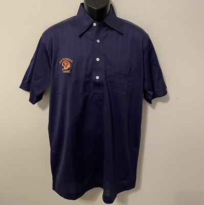 Vintage 90s NFL SF 49ers SAHARA Polo Shirt BLUE SEWN Logo NEW Old Stock ...