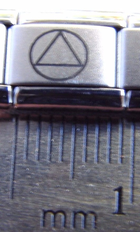 Alcoholics Anonymous AA Symbol Italian Charm Stainless Steel Matte ...