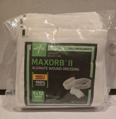 20 Ct. Maxorb II Alginate Dressing Advanced Care 1x12 Rope, MSC7312EP ...