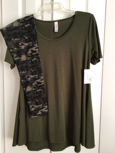 Lularoe Perfect T XS olive green, Lularoe leggings OS camo herringbone ...